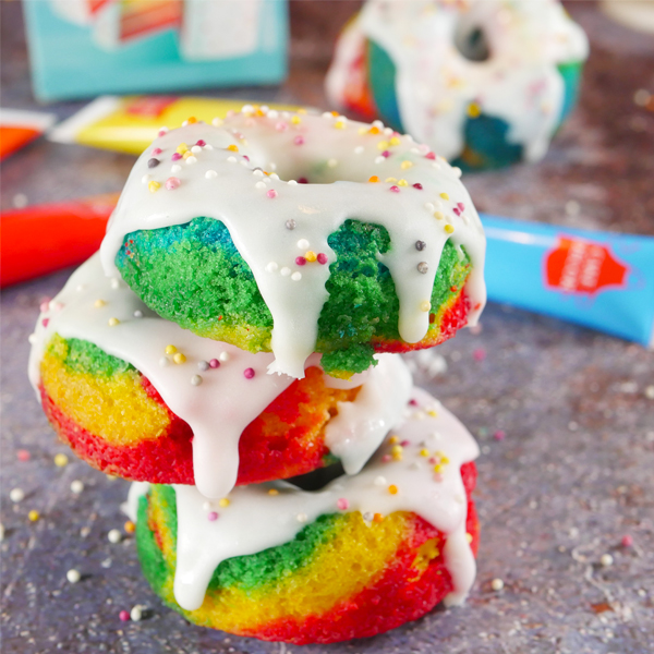 Glazed Rainbow Doughnuts - My Cake Decor