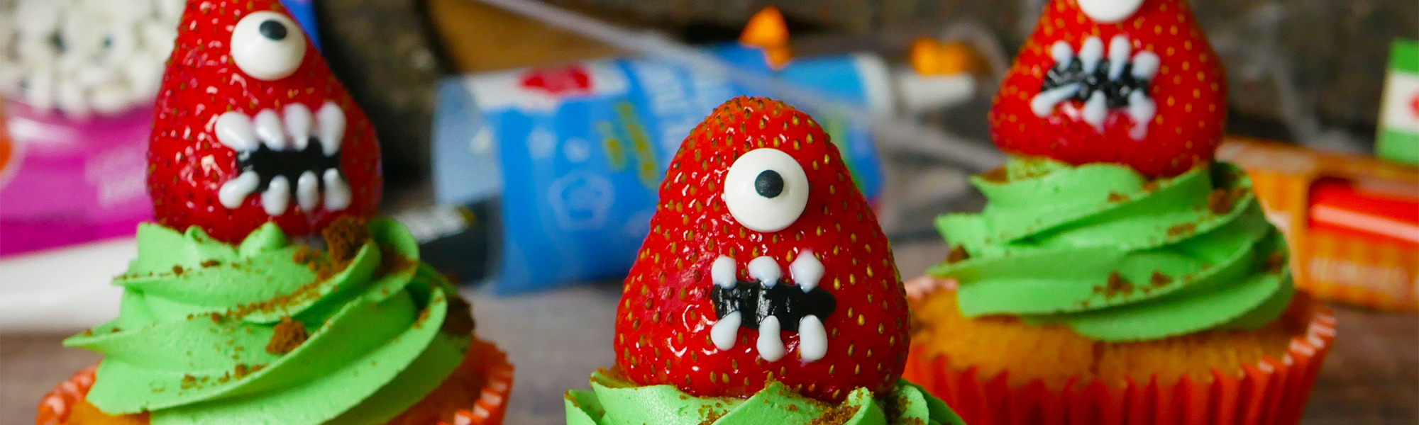 Strawberry Monster Cupcakes - My Cake Decor