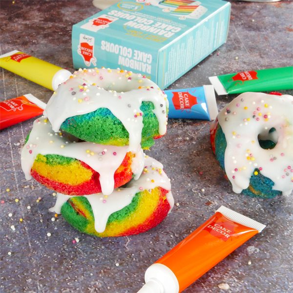 Glazed Rainbow Doughnuts - My Cake Decor